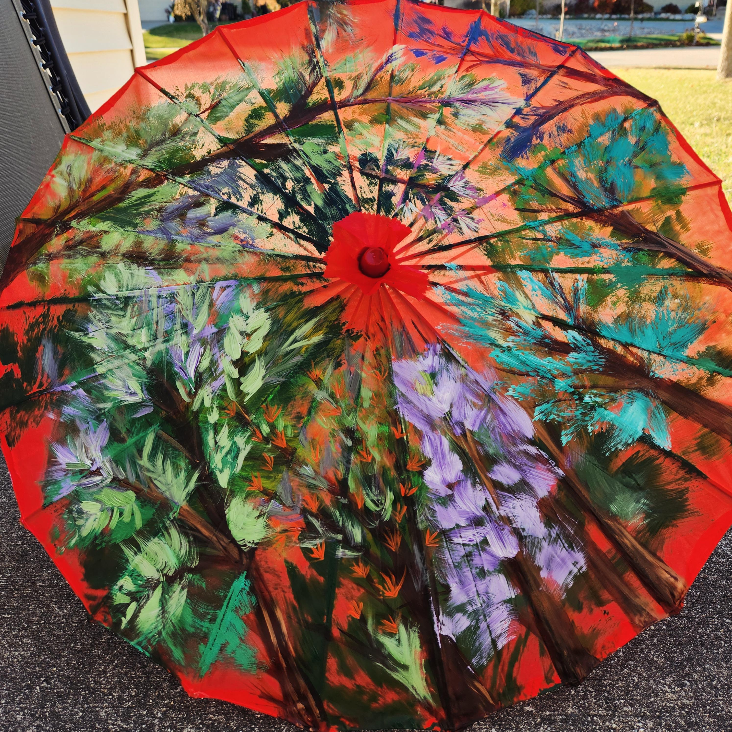 Abstract Flowers Parasol - Etsy