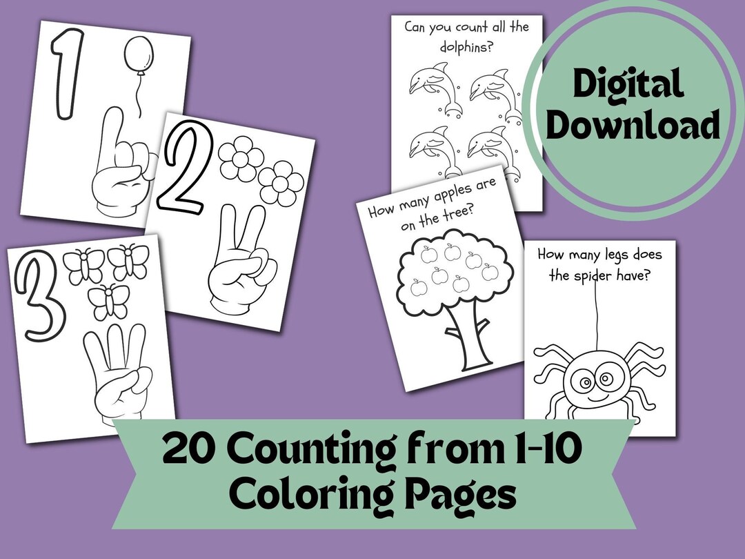 Printable Coloring Pages-counting for Preschoolers-kindergarten-kids ...