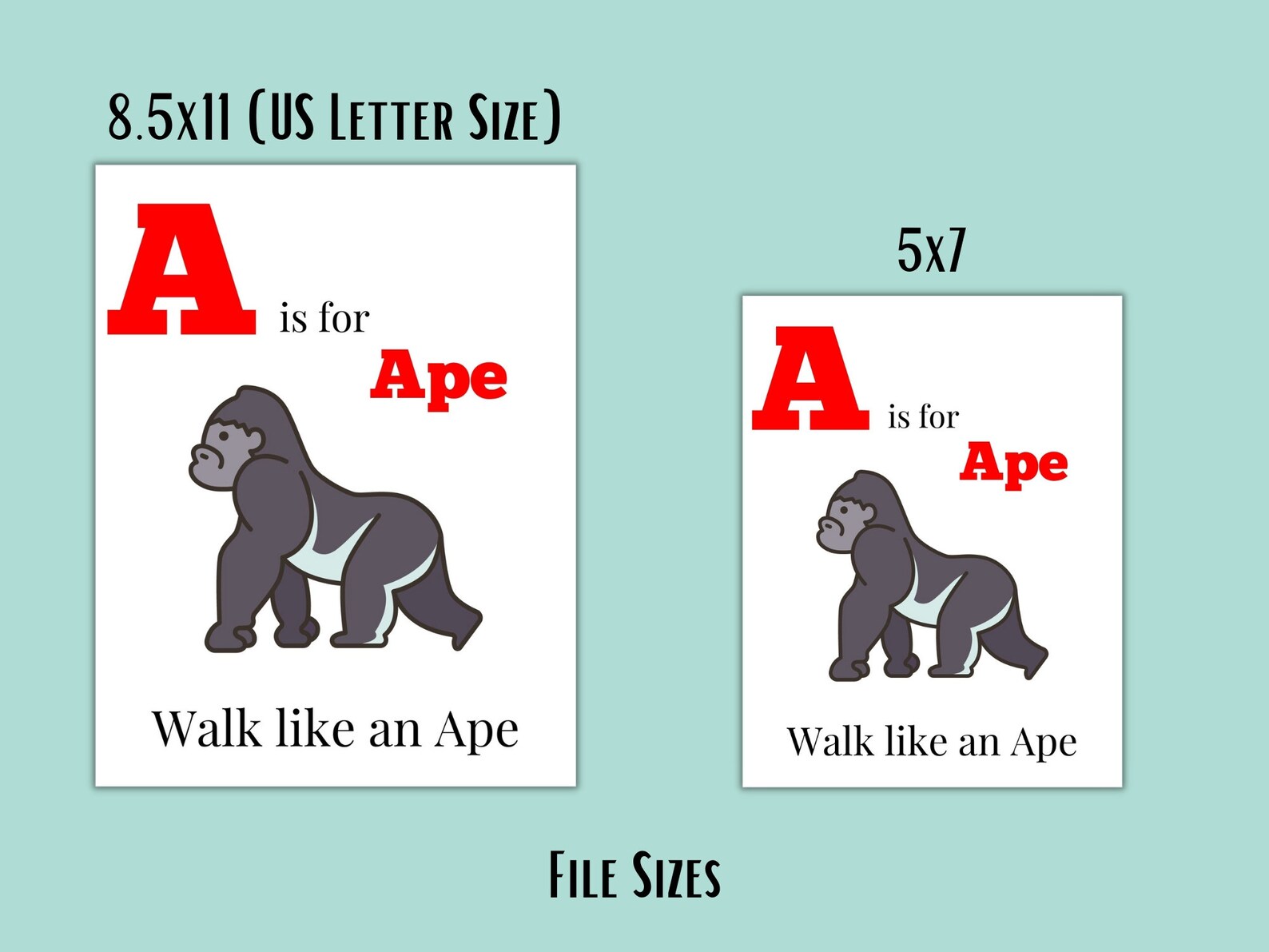 ABC Animal Movement Cards: Printable Learning Activity (PDF) - Etsy