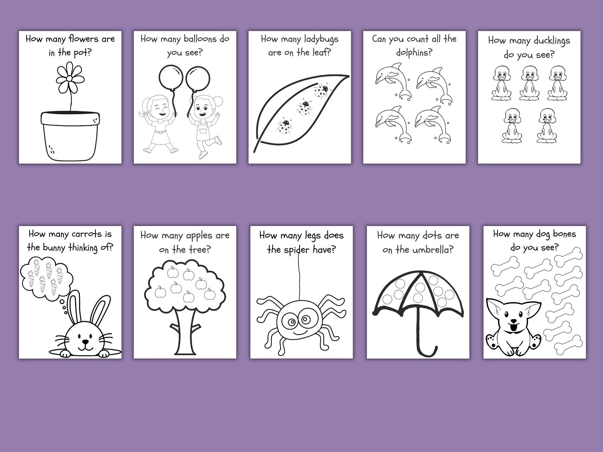 Printable Coloring Pages-counting for Preschoolers-kindergarten-kids ...