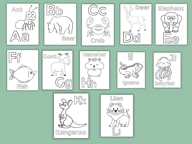 26 Printable Alphabet Animal Coloring Pages-coloring for Preschooler ...