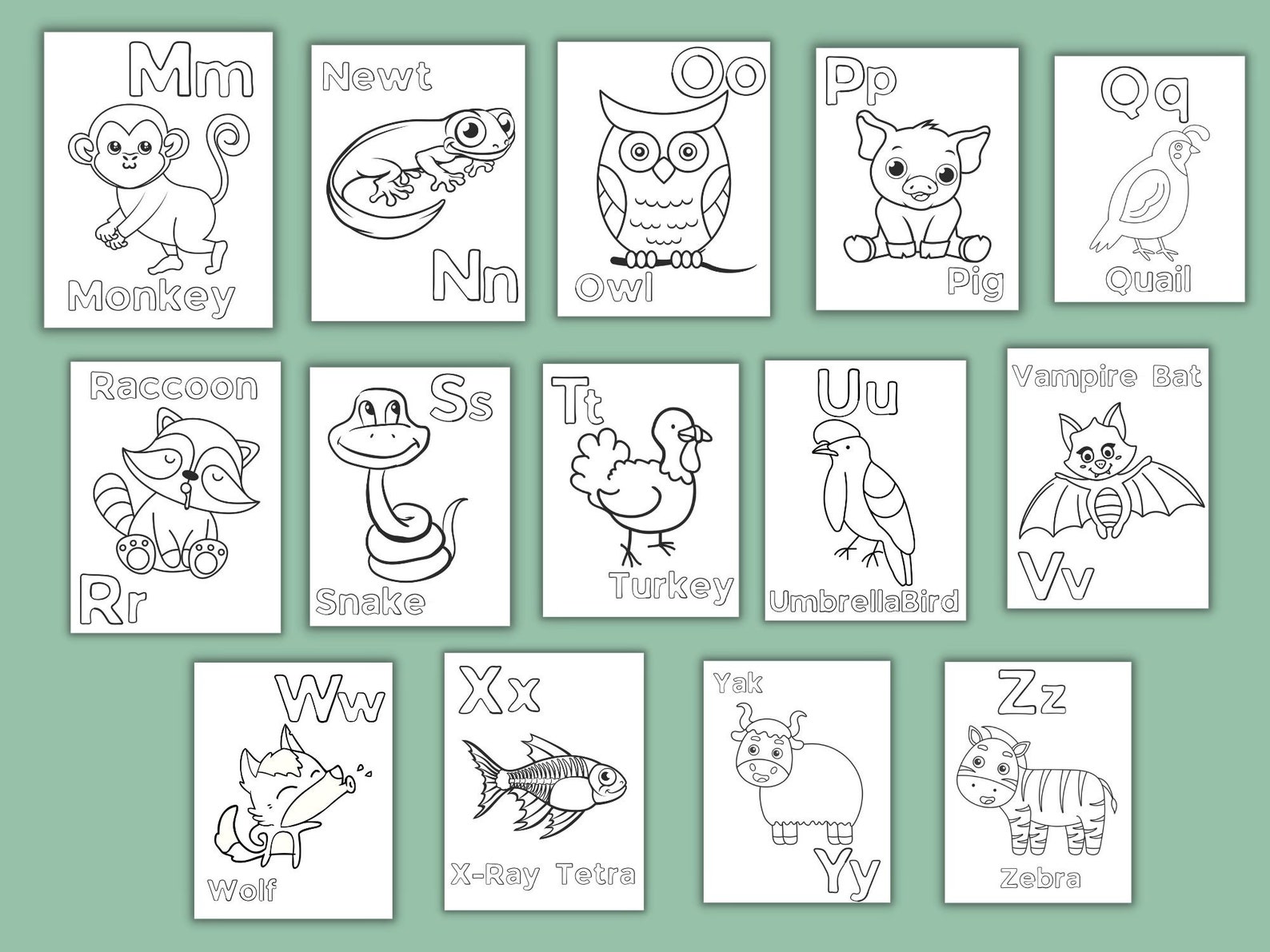 26 Printable Alphabet Animal Coloring Pages-coloring for Preschooler ...