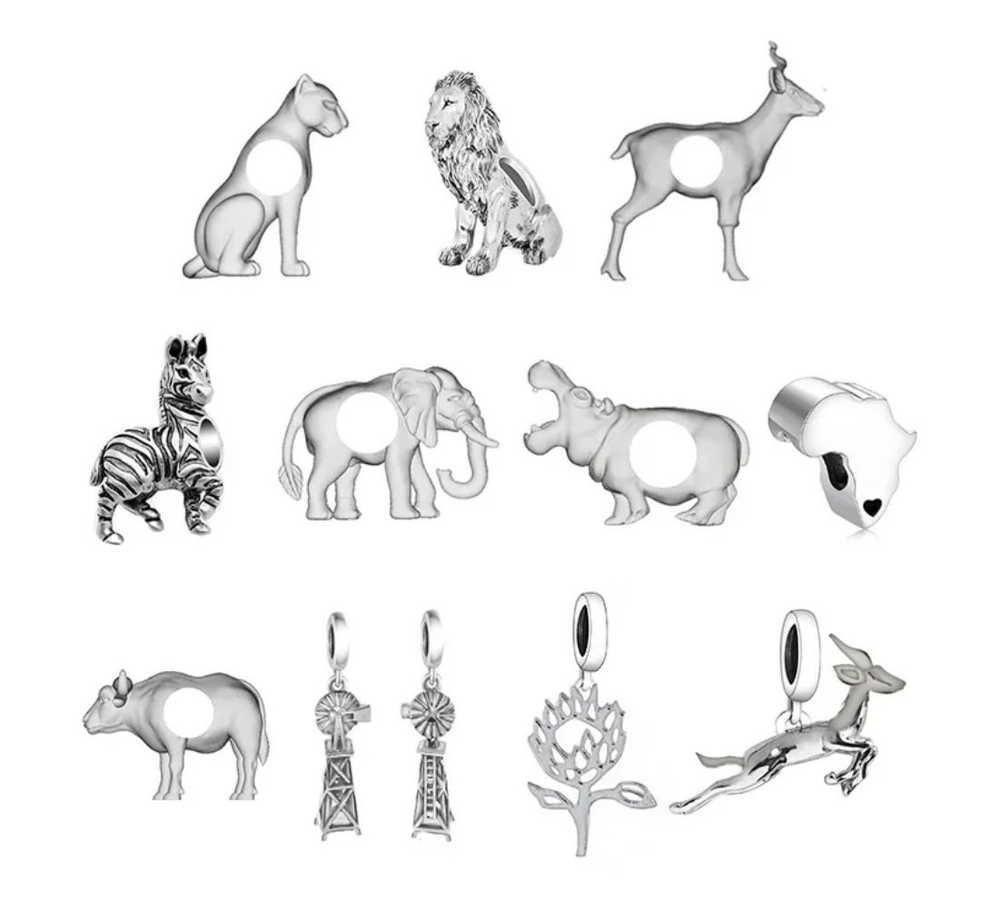 South African Charms African Charms Buffalo Charm Elephant Charm-zebra ...