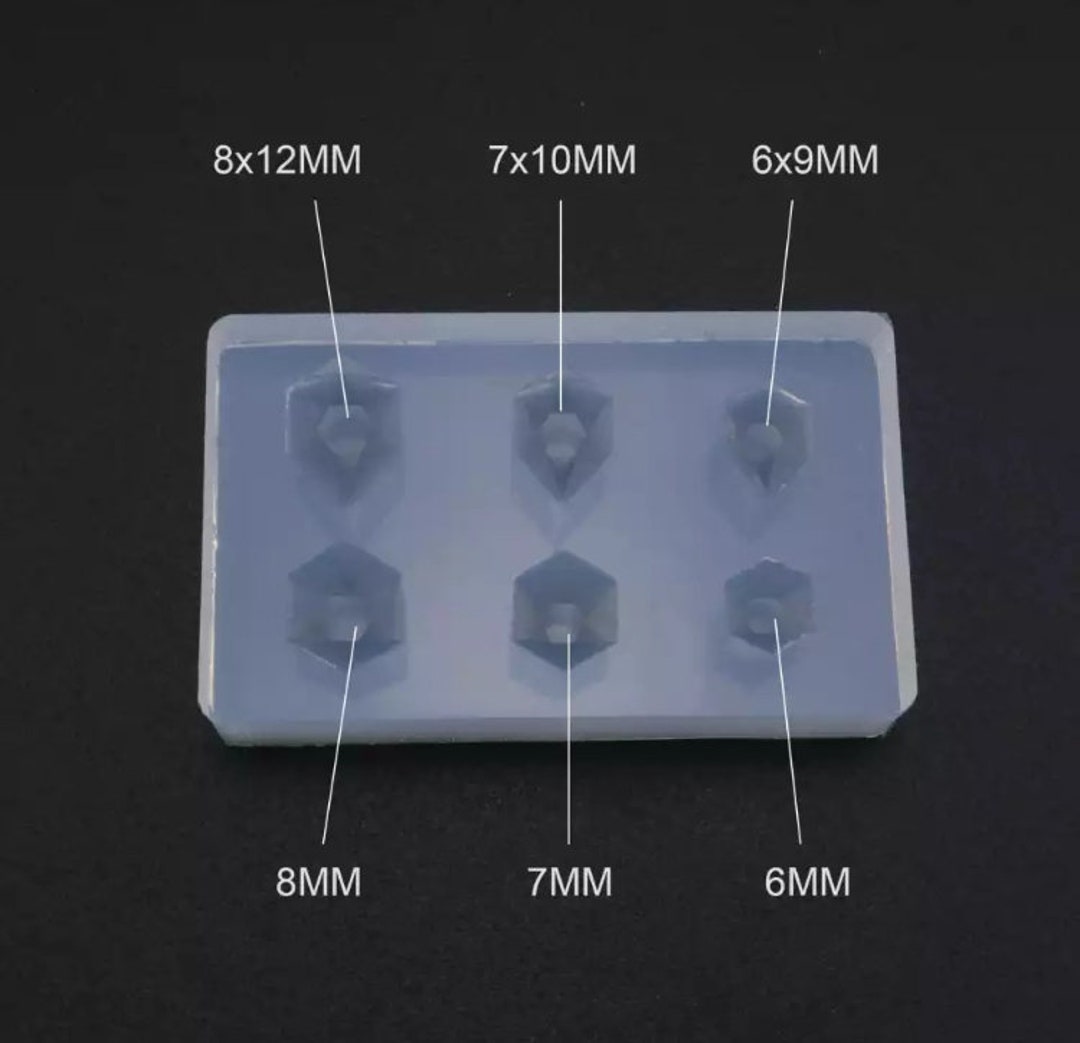 Facet Hexagon Cabochon Mold- Facet Gemstone Mold- Gemstones Mold- Ring ...