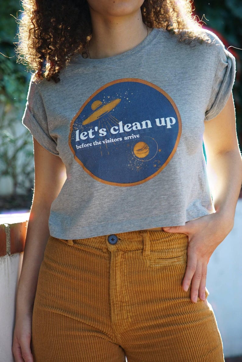 Let's Clean up Badge Crop Top - Etsy