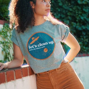 Let's Clean up Badge Crop Top - Etsy