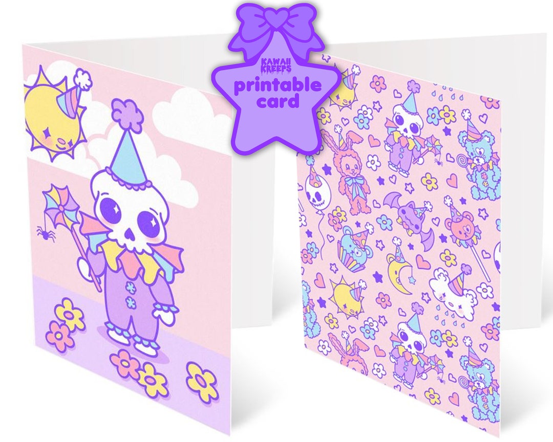 Pastel Goth Clown Clowncore Card Instant Download Bundle Commercial ...