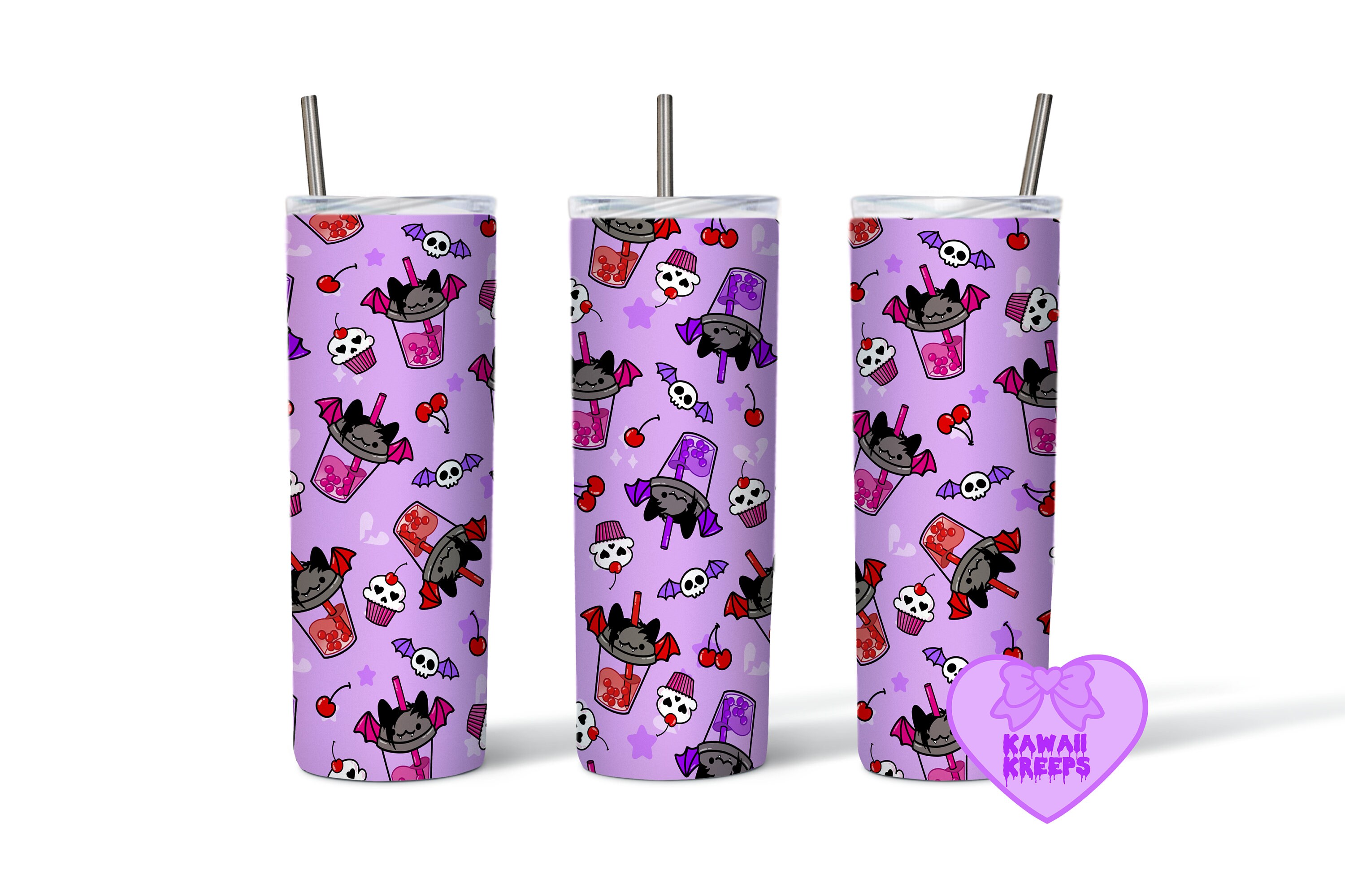 Emo Boba Bat Bubble Tea Bunny Pastel Goth 20 Oz Skinny Tumbler ...