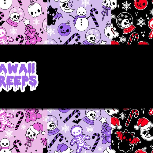 Pastel Goth Christmas Seamless Pattern Digital Paper With - Etsy