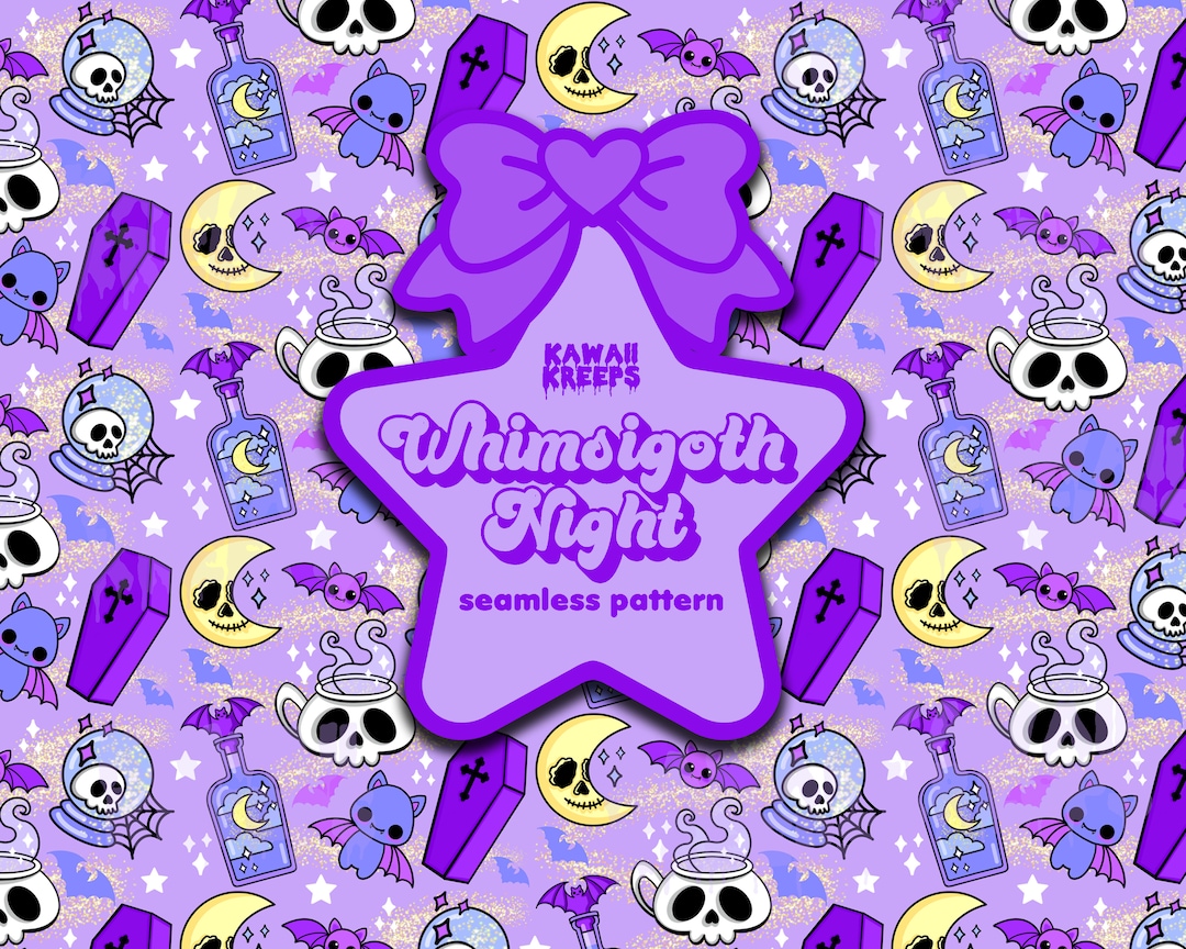 Whimsigoth Witchy Spiritual Magical Halloween Pastel Goth Seamless ...