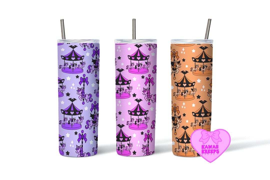 Pastel Goth Carousel Merry Go Round 20 Oz Skinny Tumbler Sublimation ...