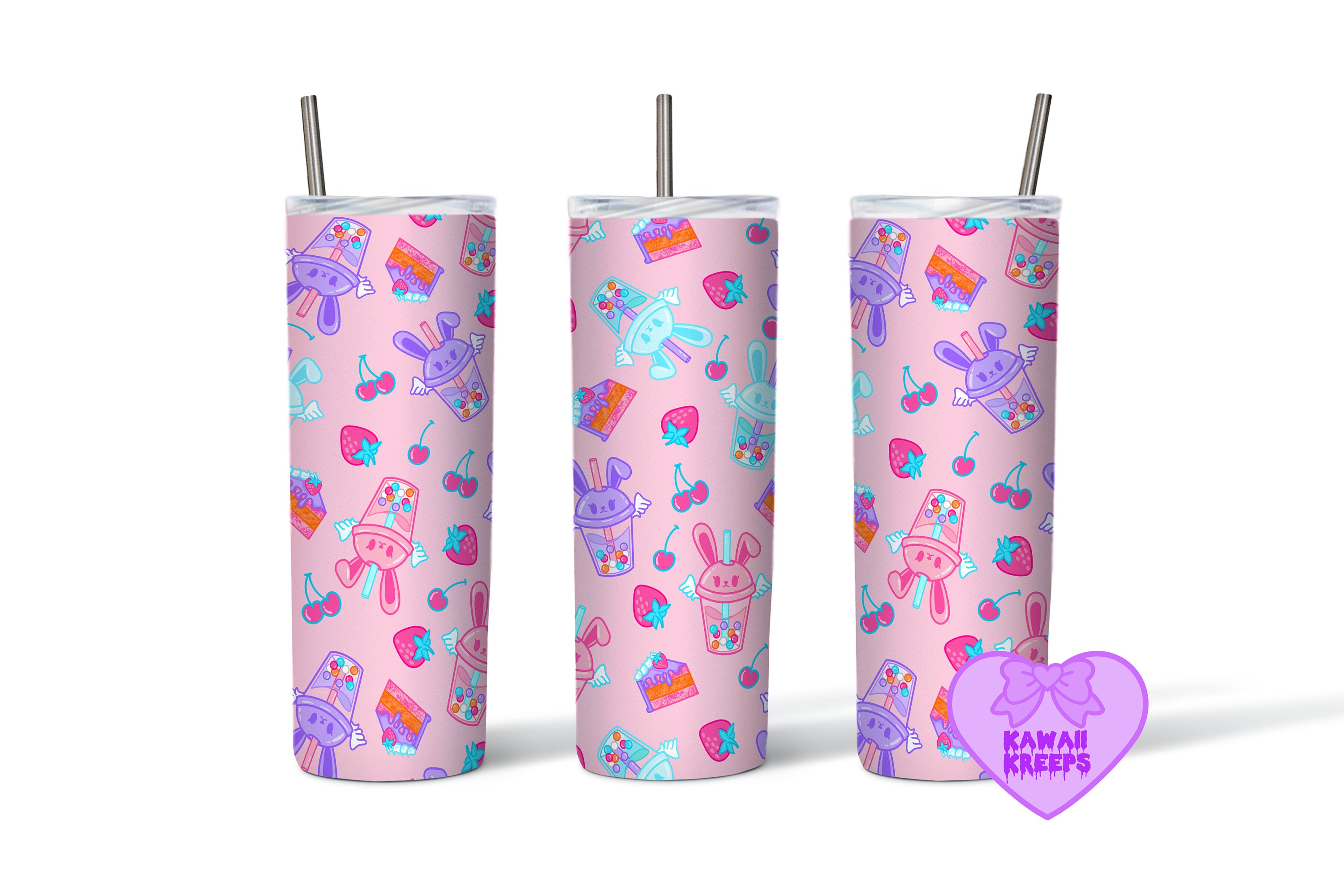 Emo Boba Bat Bubble Tea Bunny Pastel Goth 20 Oz Skinny Tumbler ...