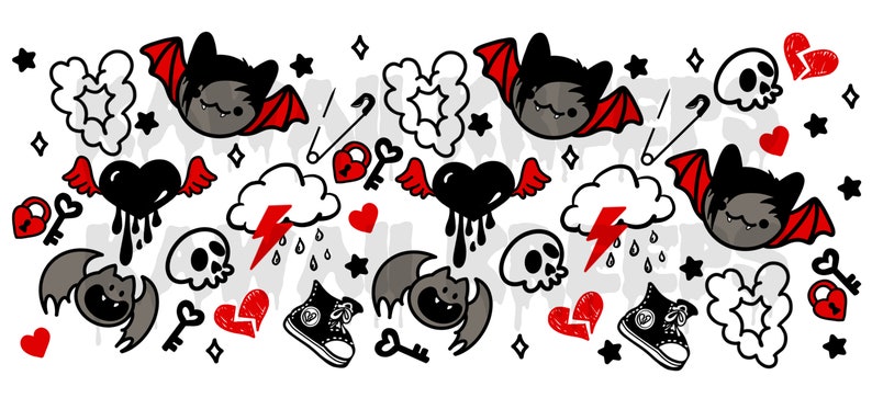 Pastel Goth Emo Bat 16 Oz Libbey Glass Can Tumbler Sublimation Design ...