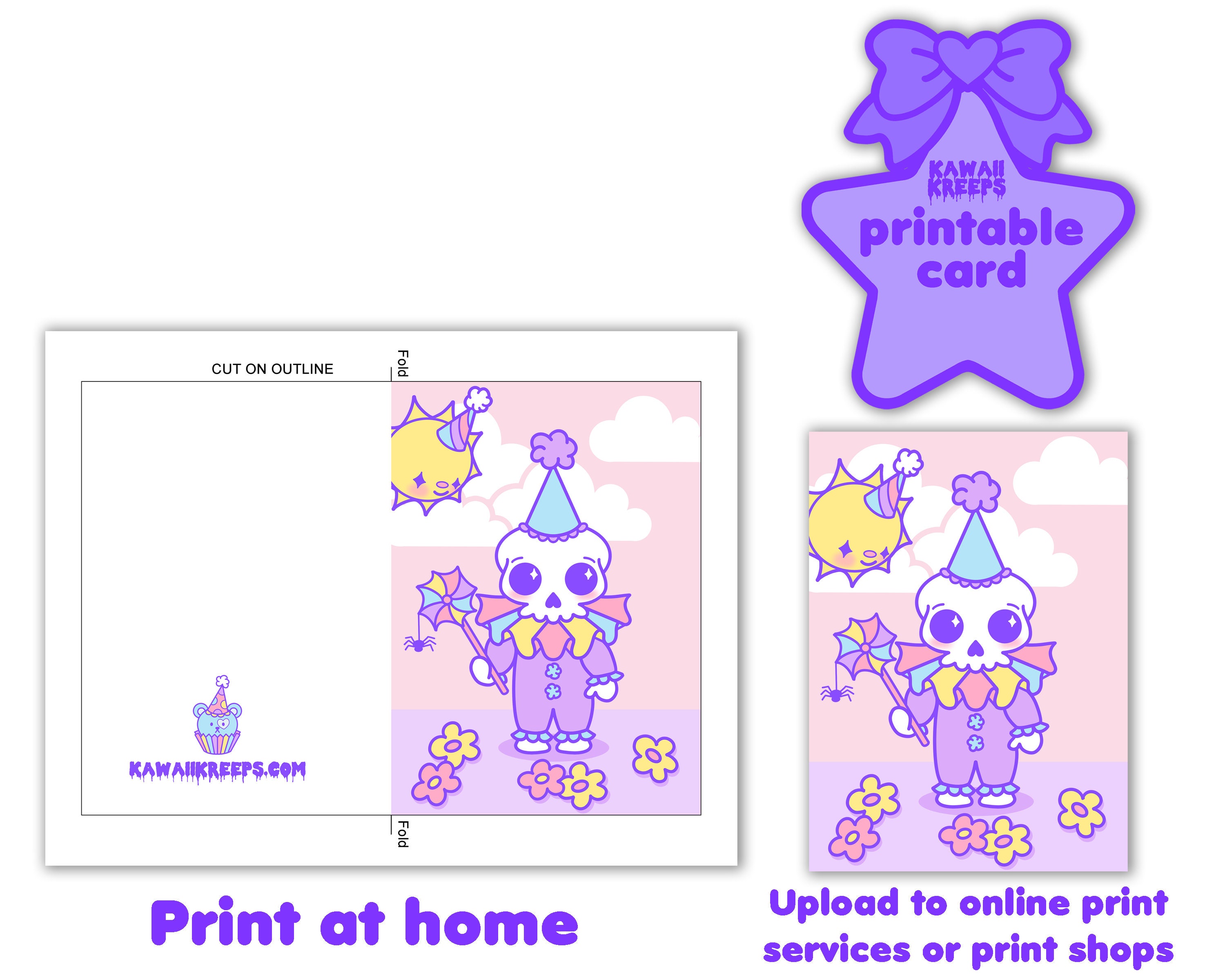 Pastel Goth Clown Clowncore Card Instant Download Bundle Commercial ...