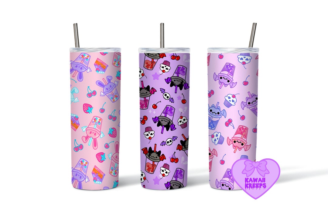 Emo Boba Bat Bubble Tea Bunny Pastel Goth 20 Oz Skinny Tumbler ...