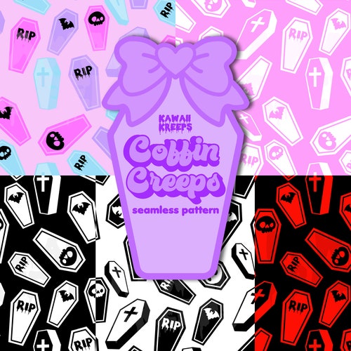 Pastel Goth Christmas Seamless Pattern Digital Paper With - Etsy