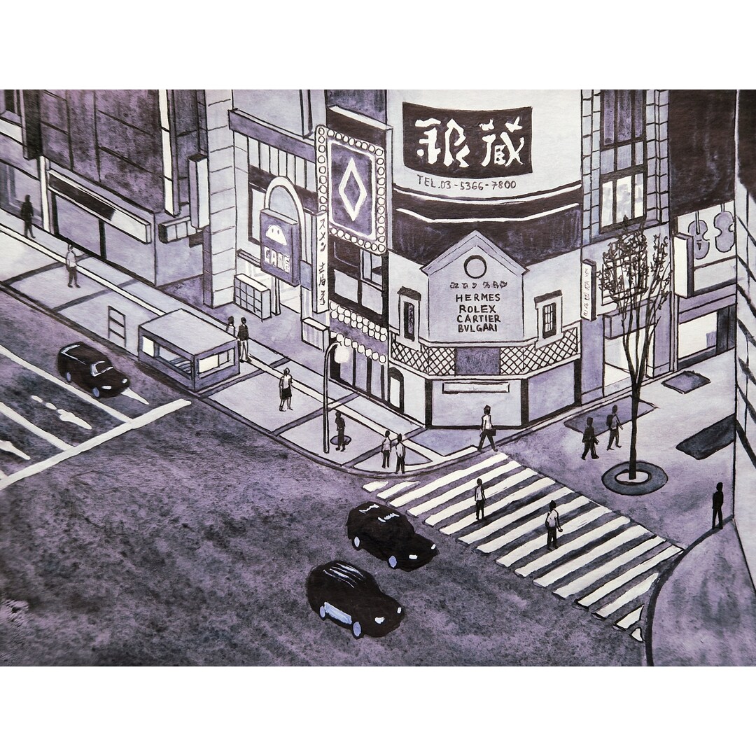 Night Tokyo Painting Original Artwork Cityscape Painting City Art ...
