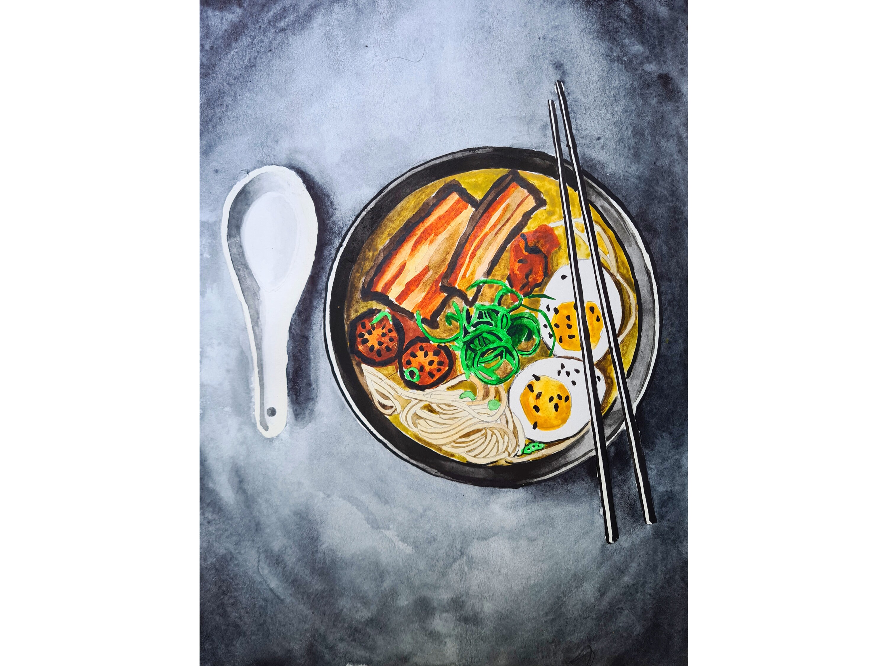 Acrylic Art & Collectibles Ramen v.2 Original Artwork Japanese Ramen ...