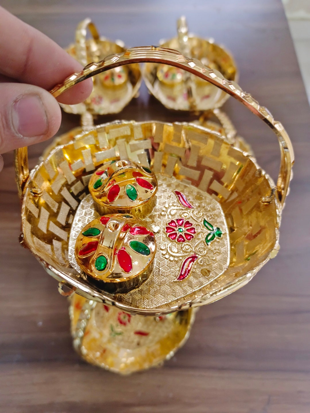 100 Pcs Indian Wedding Haldi Kumkum Decorative Basket Return Gift Favor ...