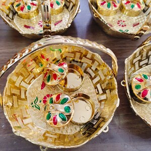 100 Pcs Indian Wedding Haldi Kumkum Decorative Basket Return Gift Favor ...