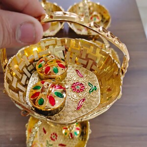 100 Pcs Indian Wedding Haldi Kumkum Decorative Basket Return Gift Favor ...