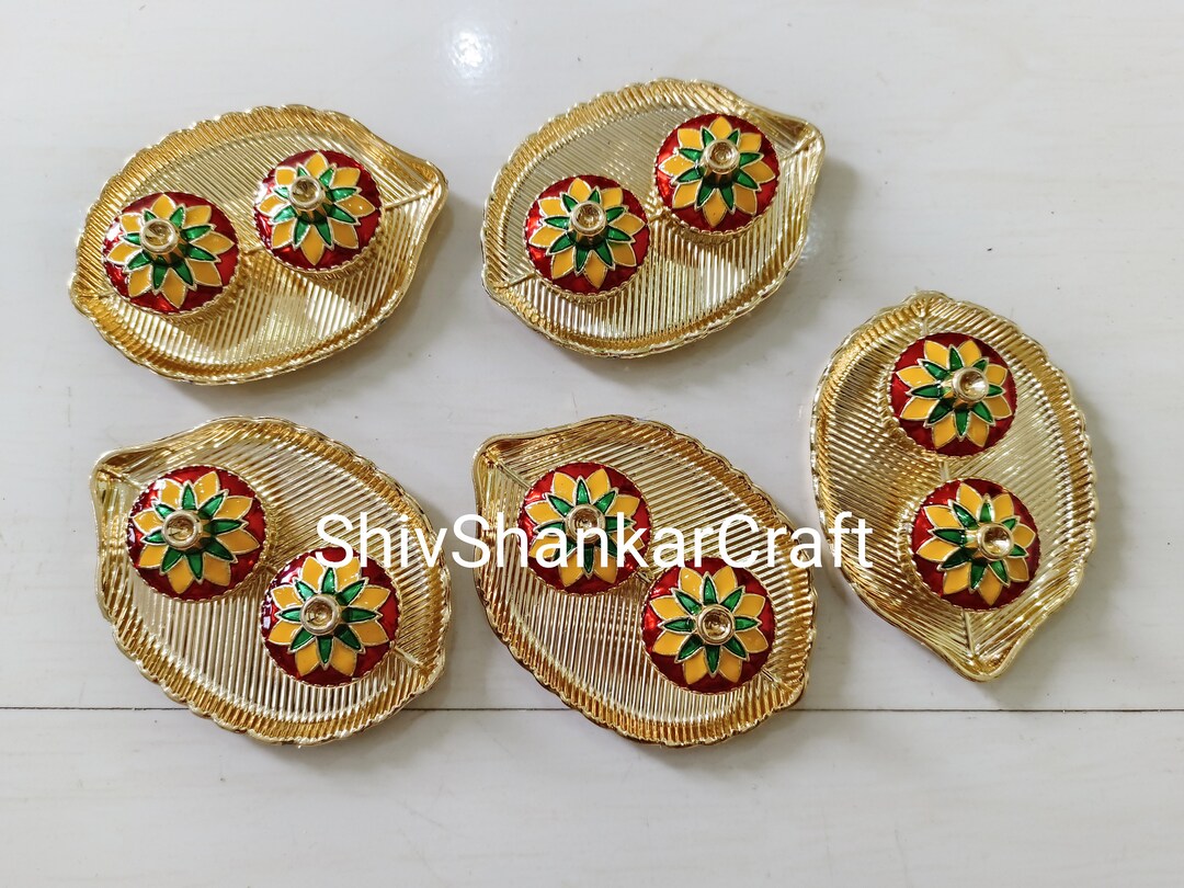 Women's Kumkum Tray Indian Wedding Vermilion Decorative Plates Party ...