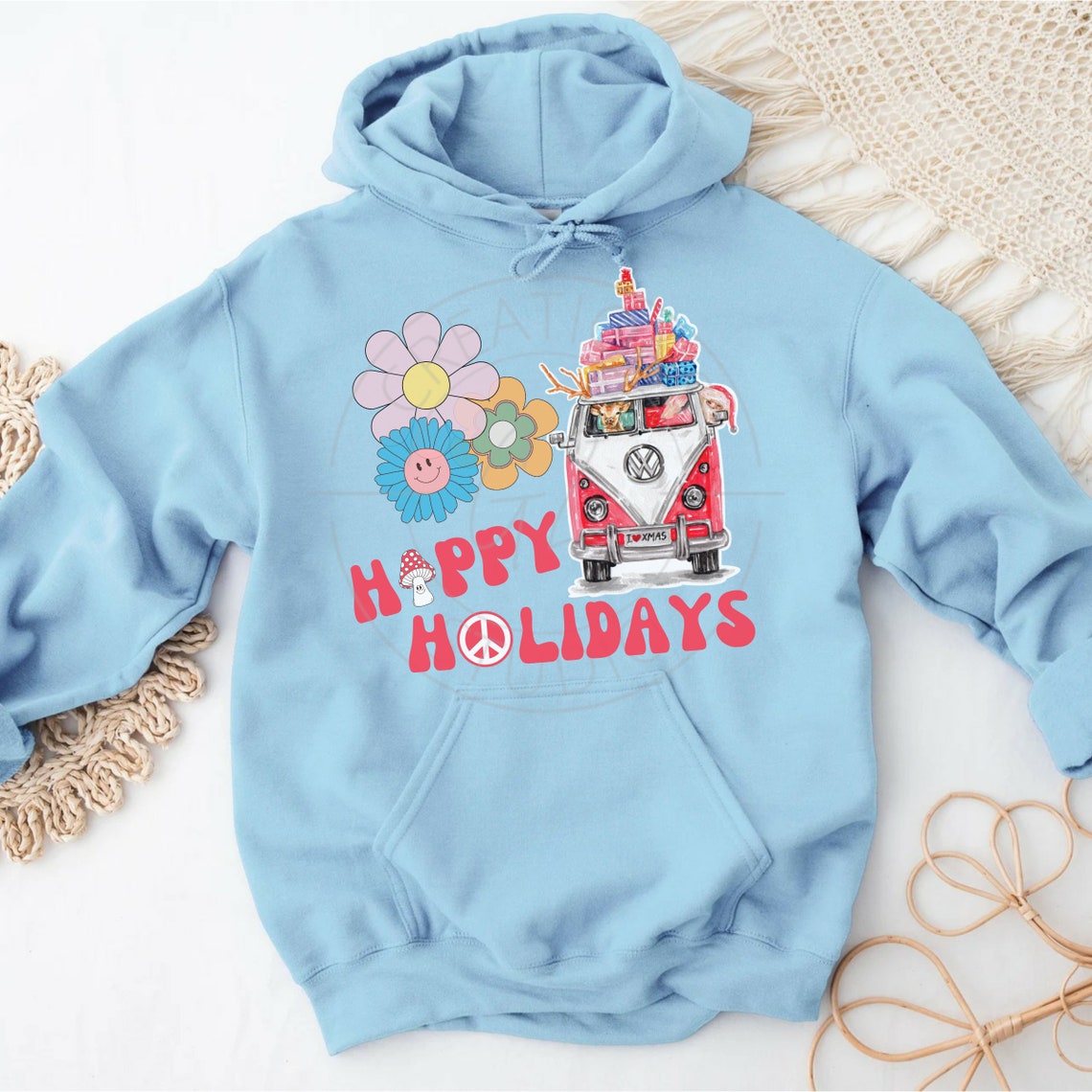 Retro Christmas PNG, Hippy Christmas PNG, Hippie Christmas PNG, Merry ...
