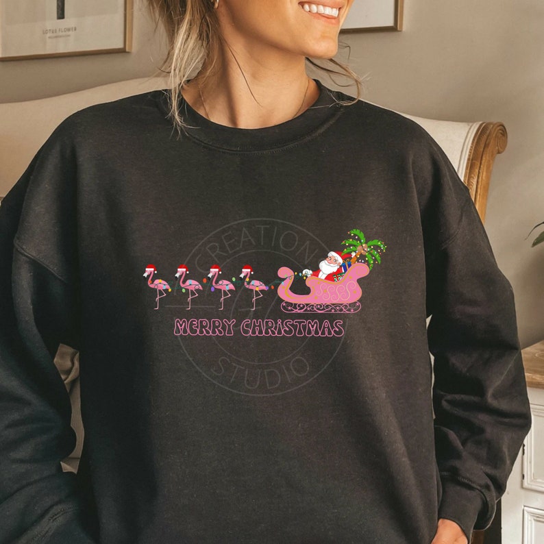 Cute Christmas PNG, Flamingo Christmas PNG, Merry Christmas Flamingo ...