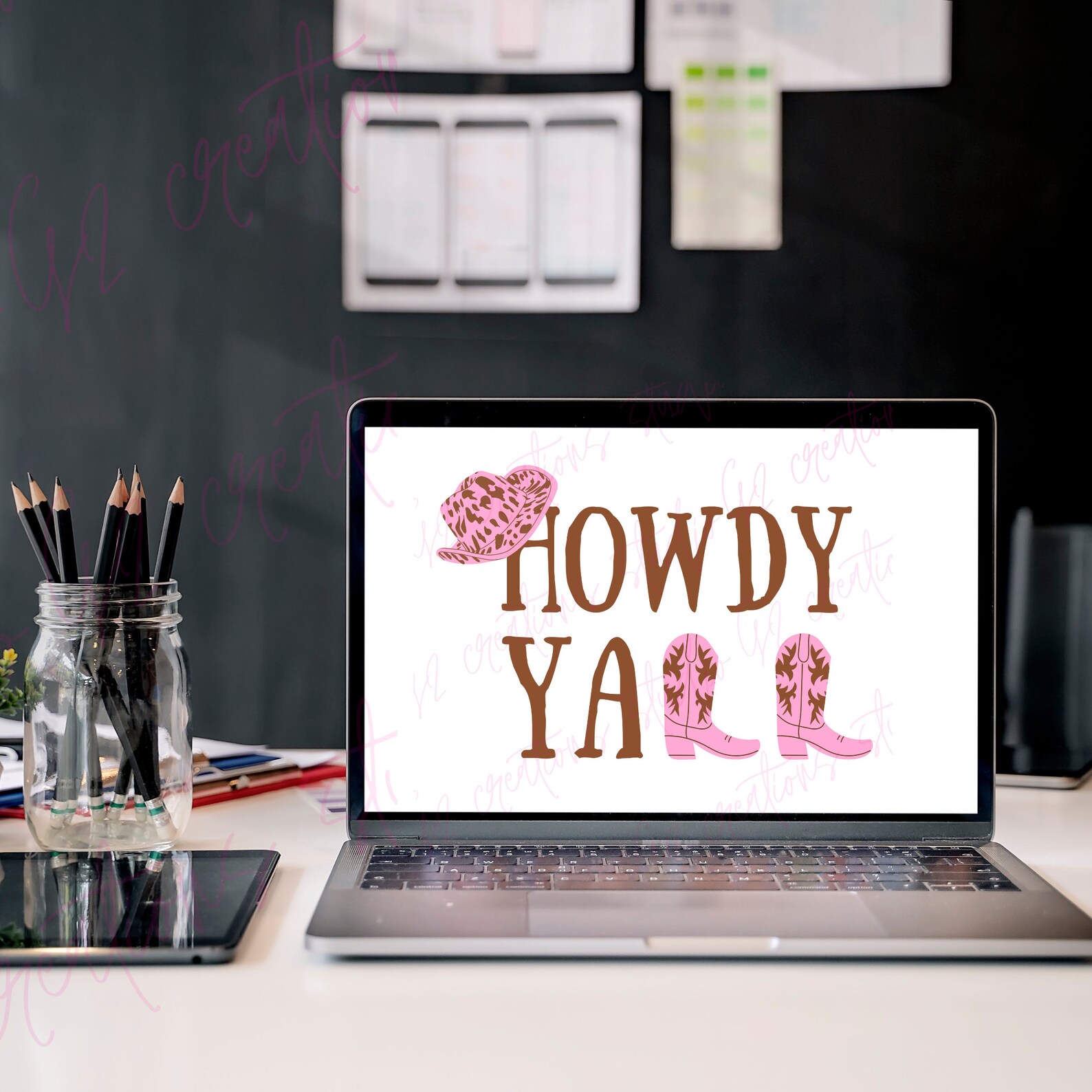 Howdy PNG Howdy Y'all Pink and Brown PNG Printable - Etsy