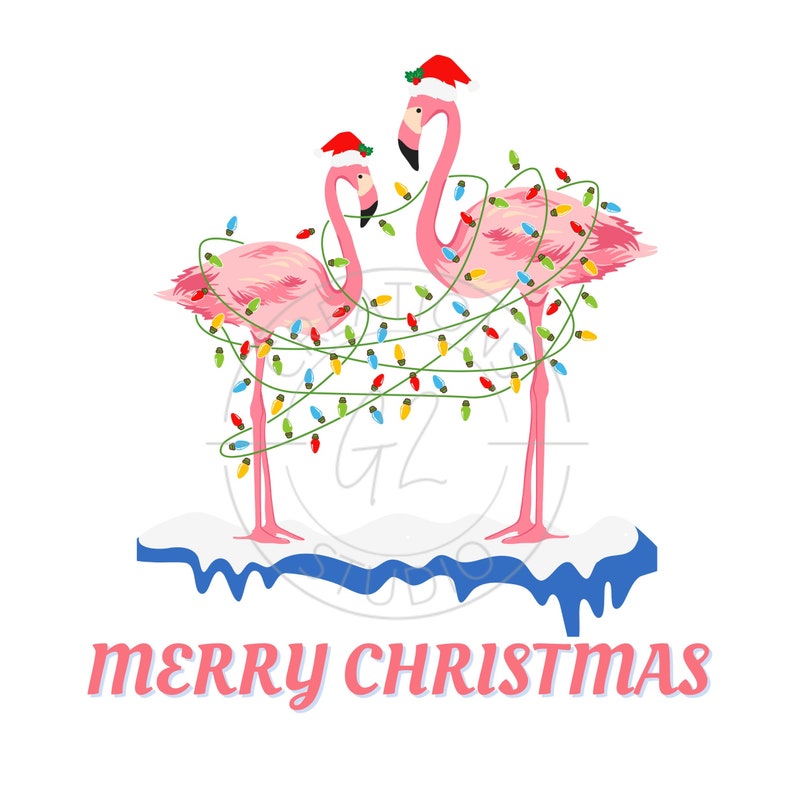 Cute Christmas PNG, Flamingo Christmas PNG, Merry Christmas Flamingo ...