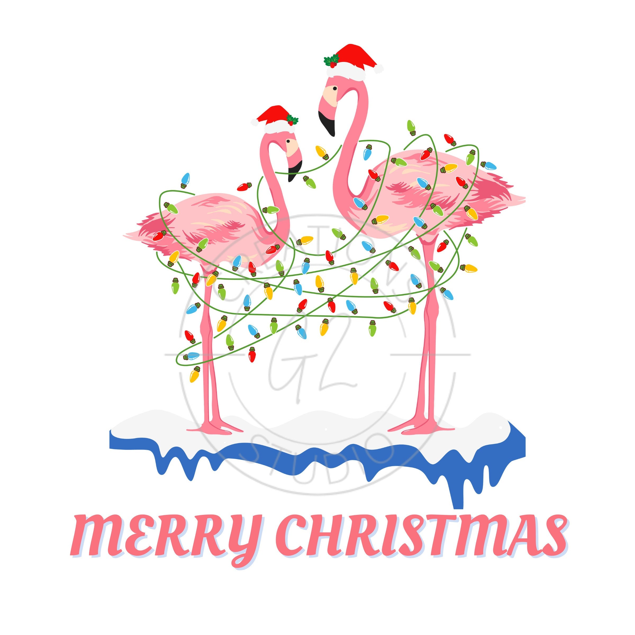 Cute Christmas PNG, Flamingo Christmas PNG, Merry Christmas Flamingo ...