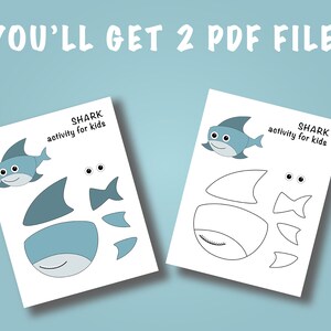 Shark Printable Craft, Indoor Preschool Activity, Kids Cut and Glue ...