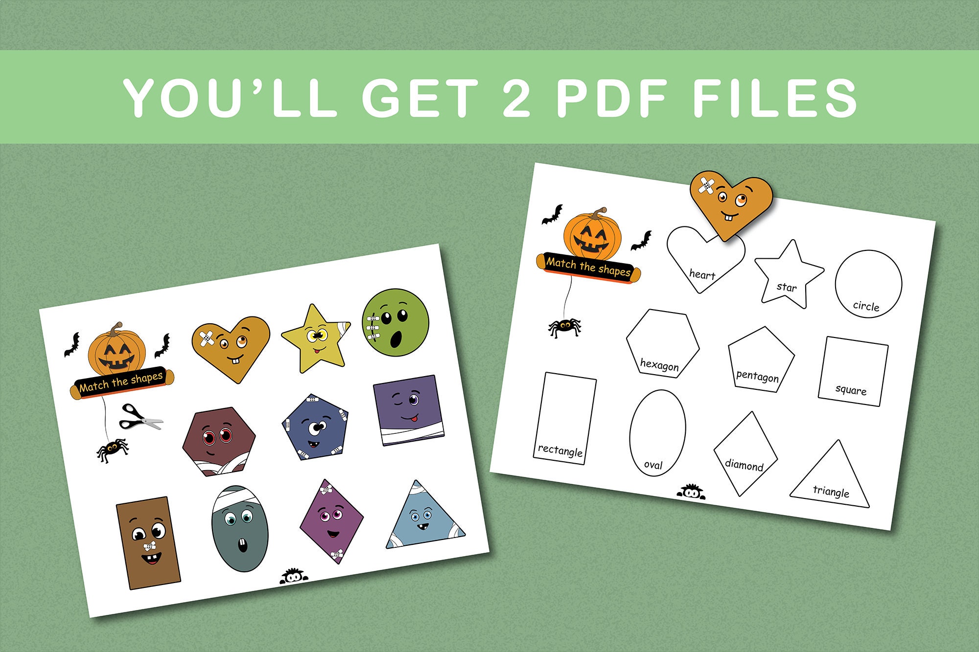Halloween Match the Shapes Game for Toddlers and Preschoolers ...