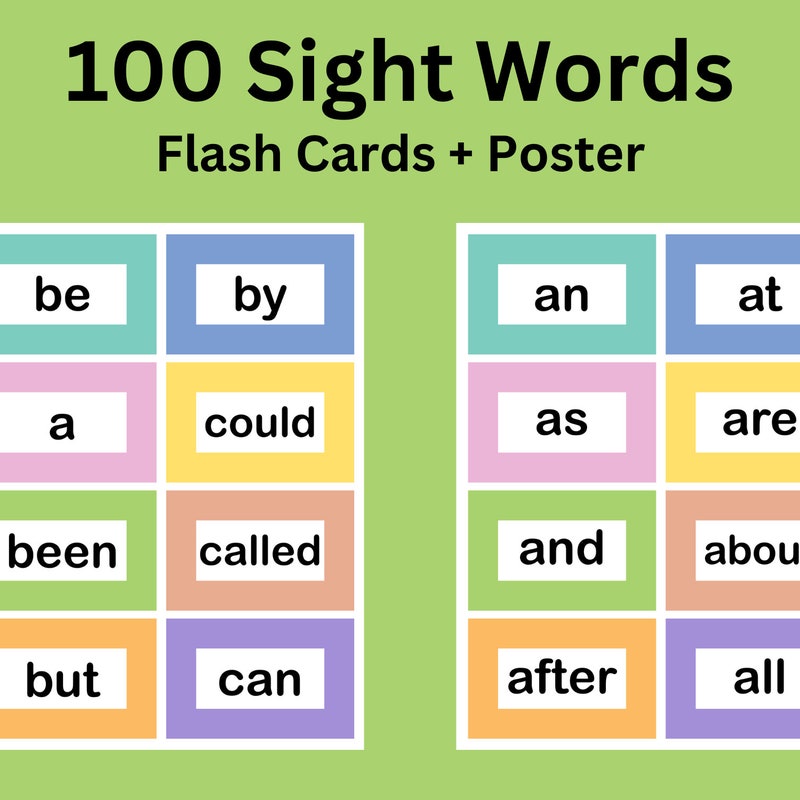 Sight Word Poster - Etsy