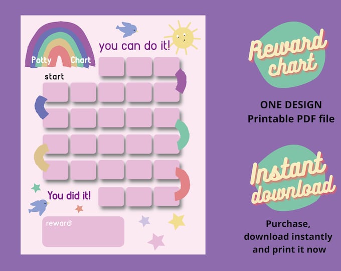Reward Chart - Rainbow - Chore Chart - Behavior Chart - Potty Training ...