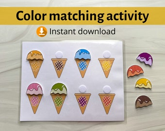 Color Matching Game, Busy Book Printable, Educational Activity ...