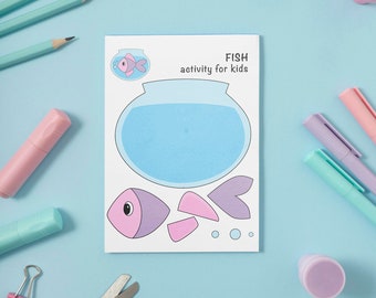 Shark Printable Craft, Indoor Preschool Activity, Kids Cut and Glue ...