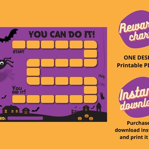 Halloween Reward Chart for Kids Printable - Daily Chore Chart - Fun ...