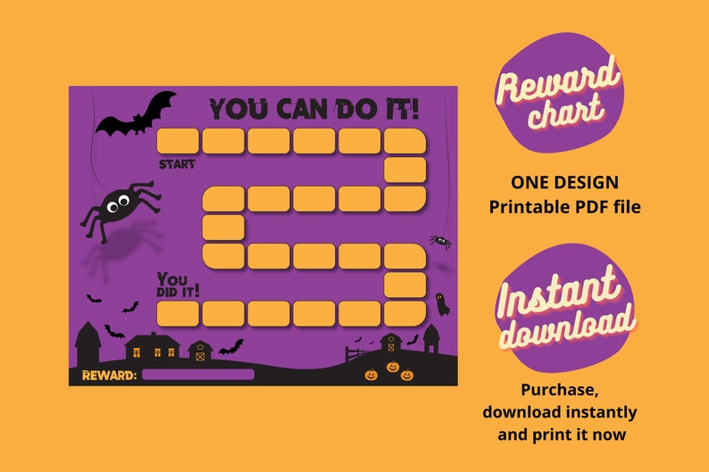Halloween Reward Chart for Kids Printable - Daily Chore Chart - Fun ...