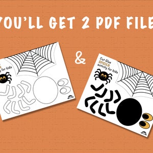 Spider Printable Craft, Halloween Craft, Preschool Activity, Kids Cut ...