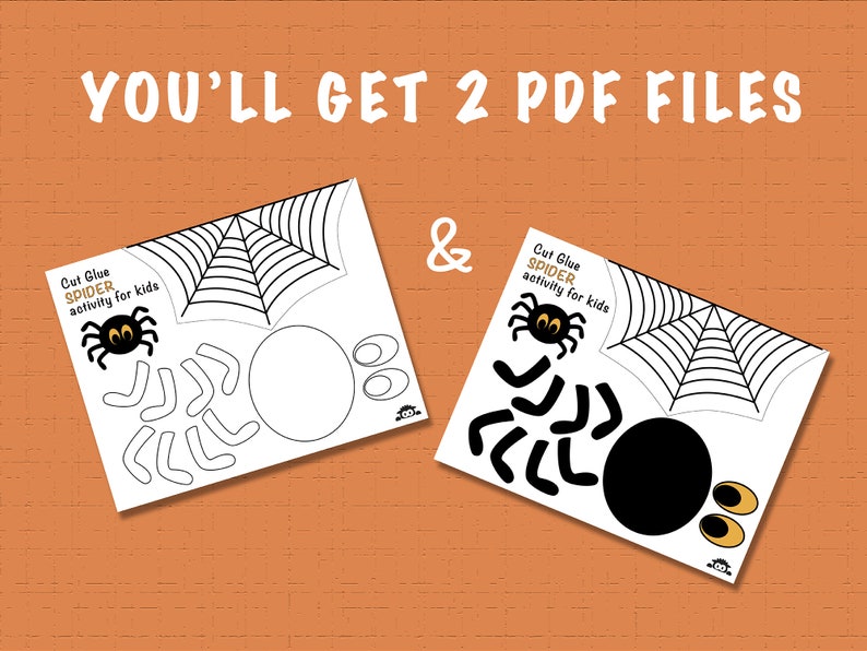 Spider Printable Craft, Halloween Craft, Preschool Activity, Kids Cut ...