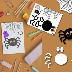 Spider Printable Craft, Halloween Craft, Preschool Activity, Kids Cut ...