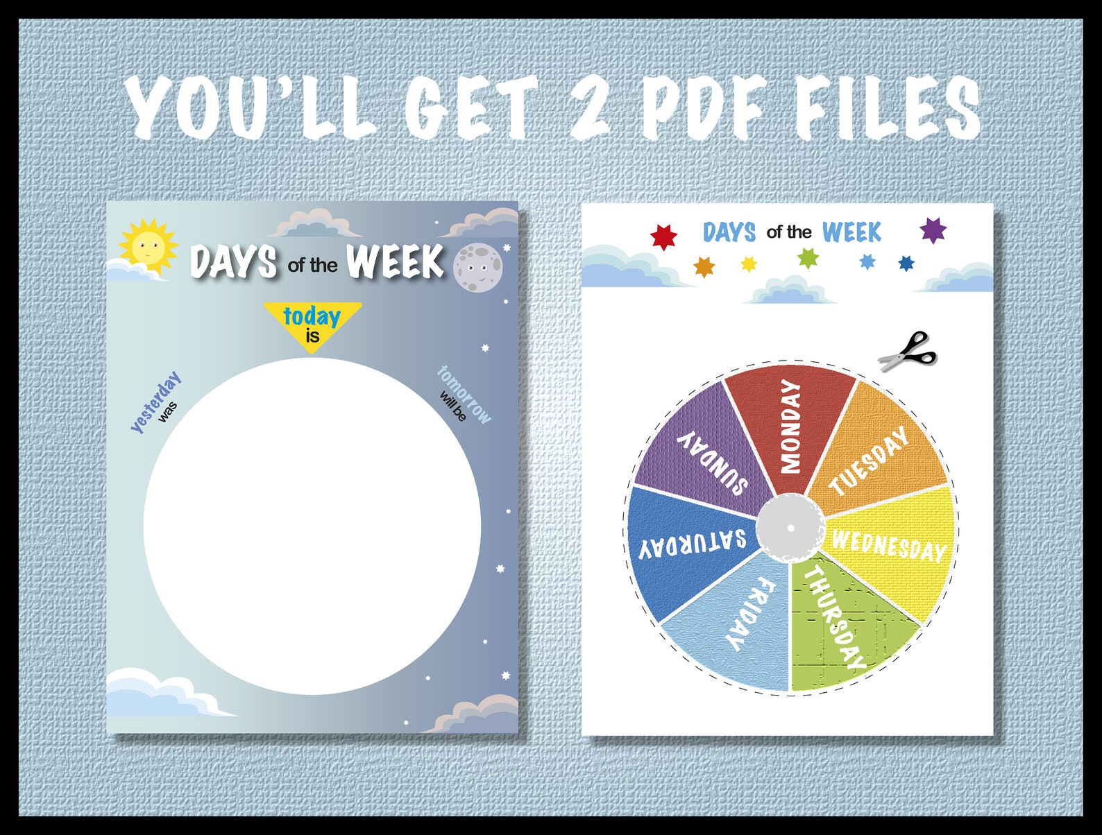 Days of the Week Printable Wheel, Calendar, Preschool, Kindergarten ...
