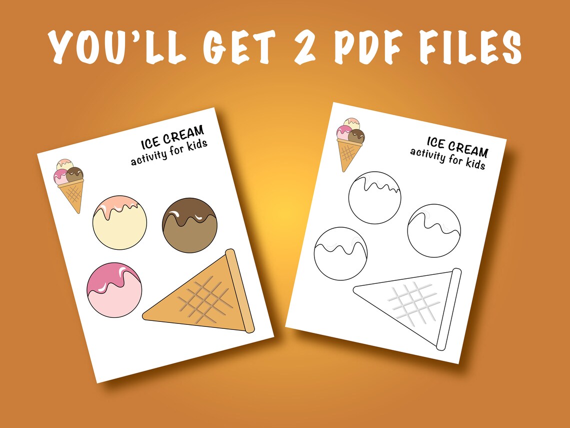 Ice Cream Printable Craft, Indoor Preschool Activity, Kids Cut and Glue ...