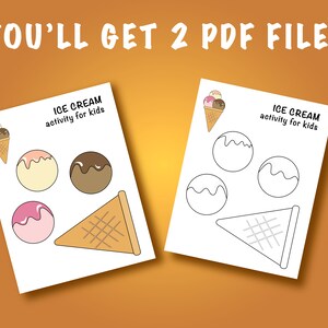 Ice Cream Printable Craft, Indoor Preschool Activity, Kids Cut and Glue ...
