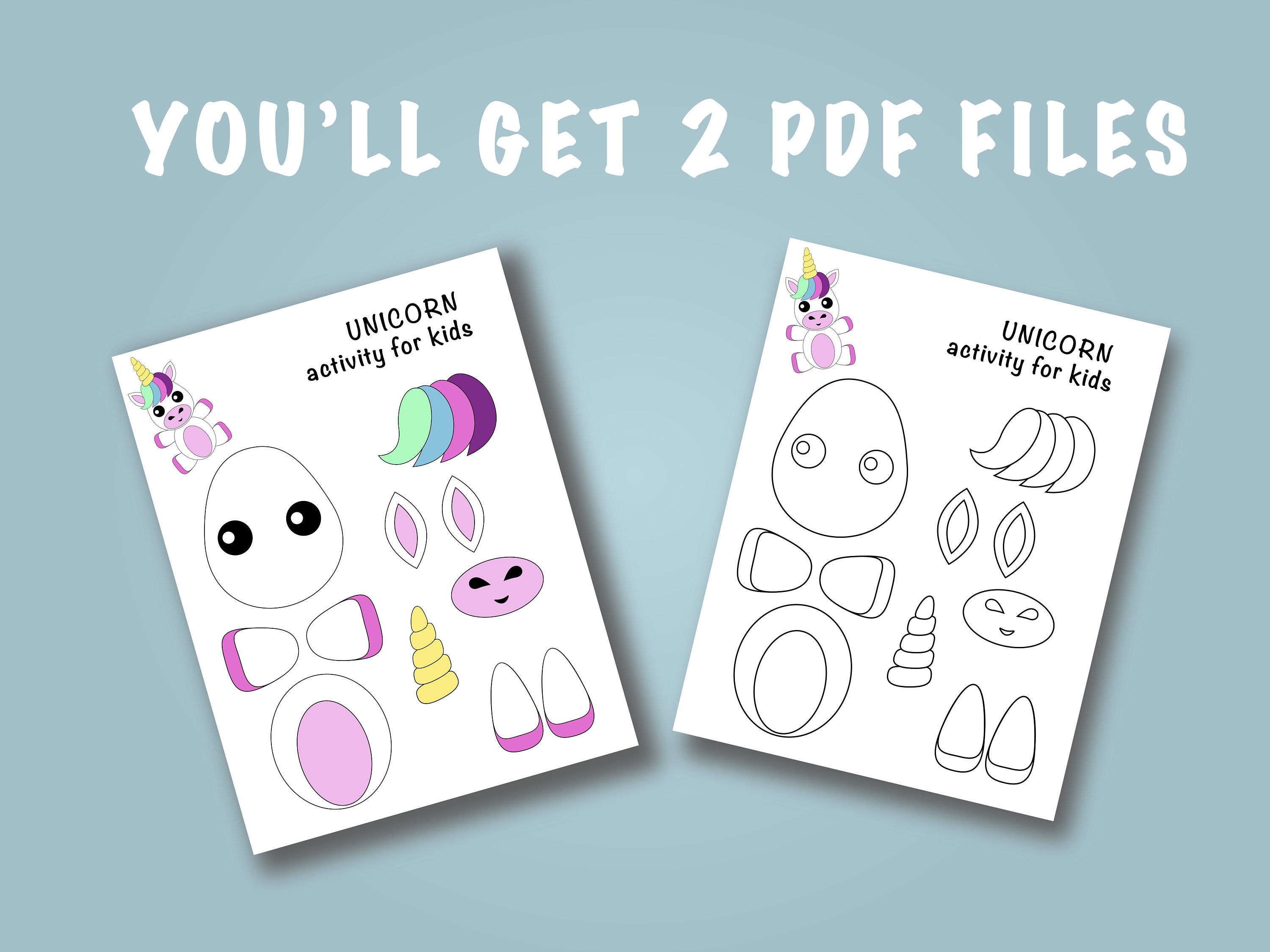 Unicorn Printable Craft Indoor Preschool Activity Kids Cut - Etsy