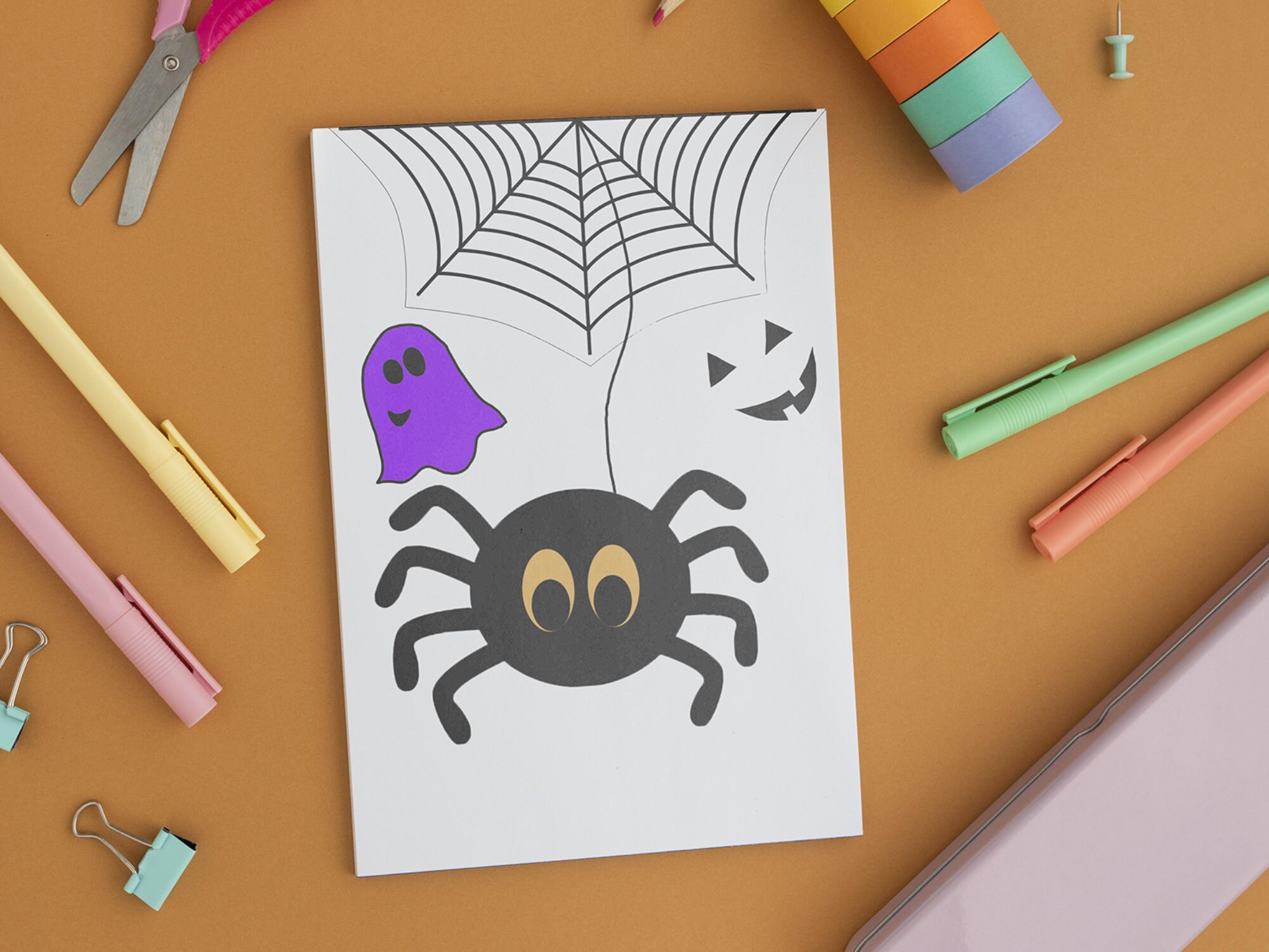 Spider Printable Craft, Halloween Craft, Preschool Activity, Kids Cut ...
