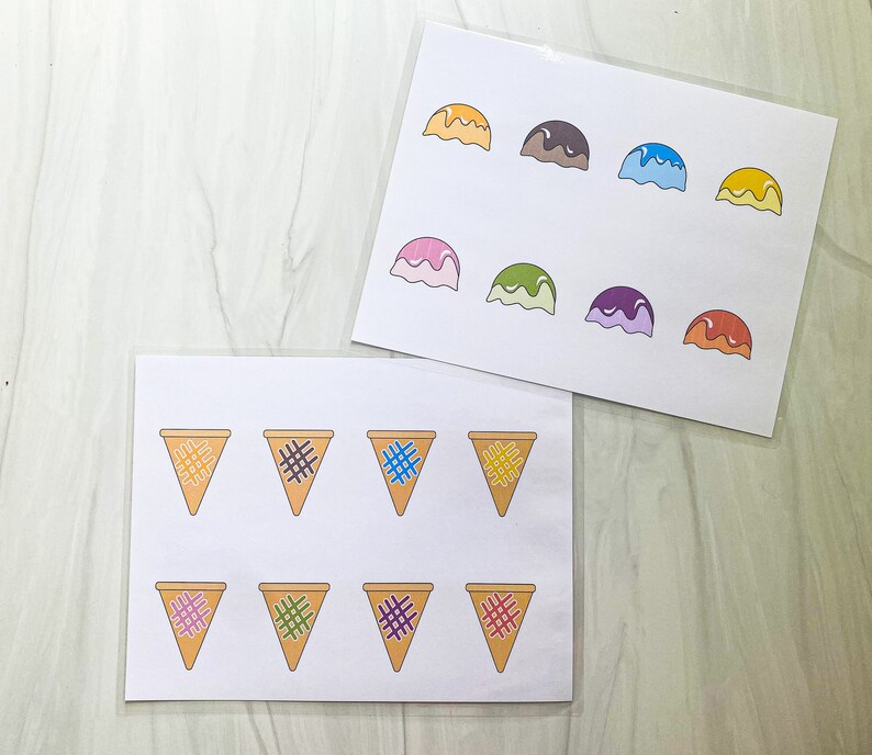 Ice Cream Color Matching Game, Color Activity, Educational Activity ...