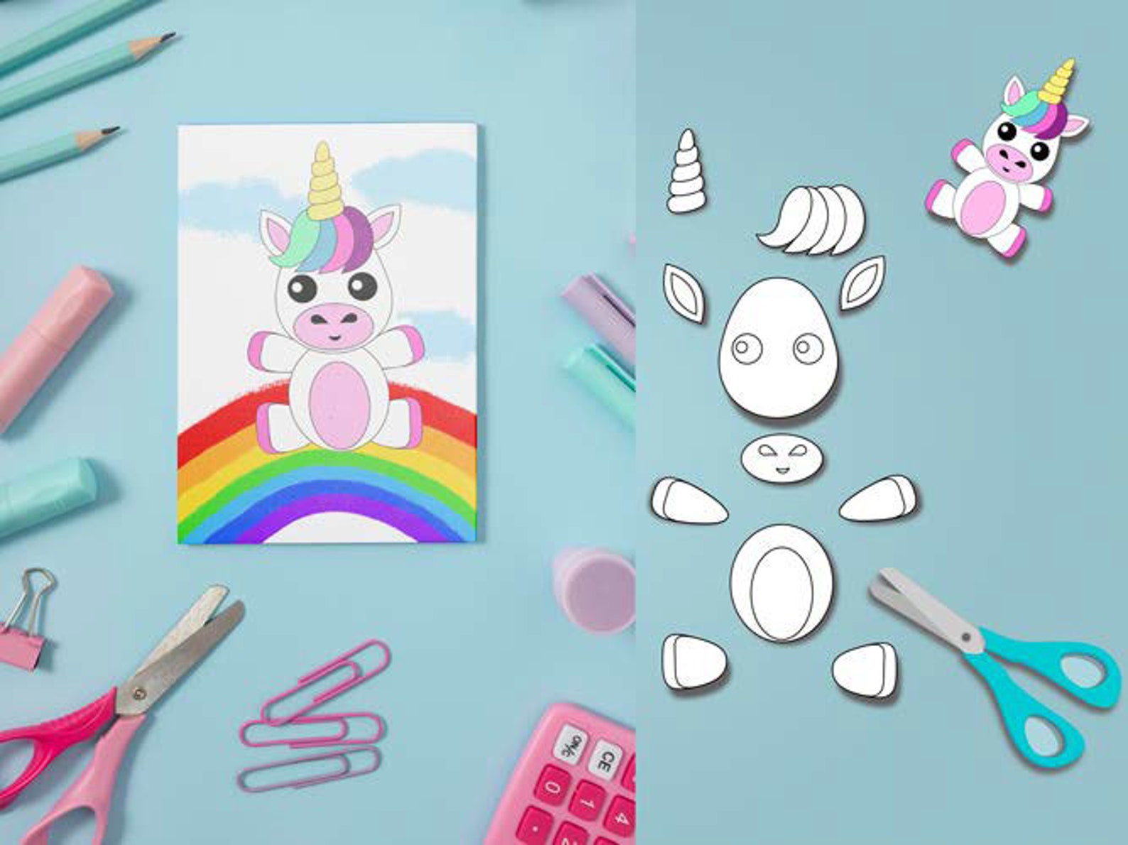 Unicorn Printable Craft Indoor Preschool Activity Kids Cut - Etsy