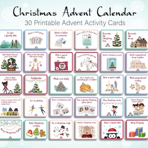 Christmas Advent Activity Cards, Christmas Bucket List, Play Ideas for ...